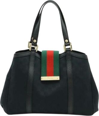 Gucci Sac bandouli&egrave;re en toile Pre-owned - Femme - Pre-owned - Noir - Taille: ONE Size
