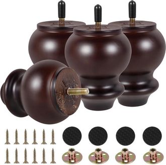 Generic 4-teiliges M&ouml;belbein-Set aus Massivholz, Ersatzf&uuml;&szlig;e for Sofas, Couchtische, TV-Schr&auml;nke, H&ouml;he 10 cm (4 Zoll), Holz