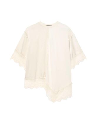 AllSaints Lenny - T-shirt en dentelle - Blanc champagne