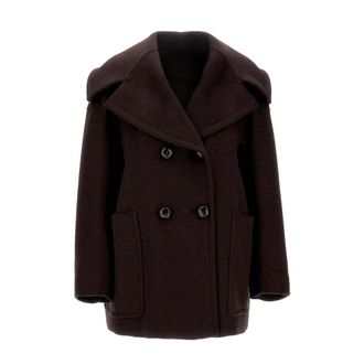 Max Mara Mantel mit breitem Revers - - Coats - Damen - Braun - S