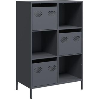 vidaXL Highboard Anthrazit 68x39x103,5 cm Stahl - Vidaxl