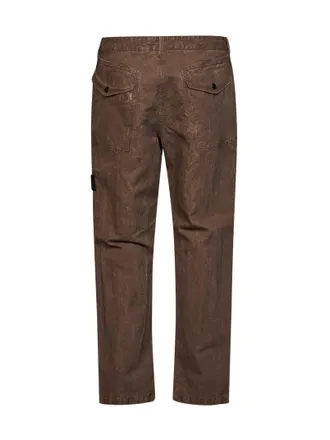 Stone Island Mens Trousers Straight-Leg Corduroy Brown Cotton