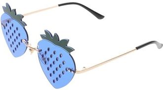 Frcolor Lunettes de Soleil sans Monture Forme Fraise, Design Original pour F&ecirc;te et Soir&eacute;e Disco, Taille Unique Confortable Plaquettes Nasales en Silicone, pou