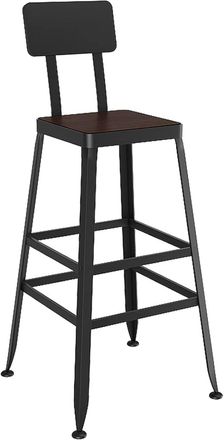 Generic Barhocker im industriellen Vintage-Stil, hohe K&uuml;cheninsel-Barhocker mit R&uuml;ckenlehne und Metallbeinen, ideal f&uuml;r ESS- und Wohnzimmer, 66/76 cm (26/30 Z
