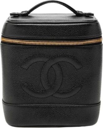 Chanel Sac &agrave; main vanity pr&eacute;-poss&eacute;d&eacute; en caviar - Femme - Pre-owned - Noir - Taille: ONE Size