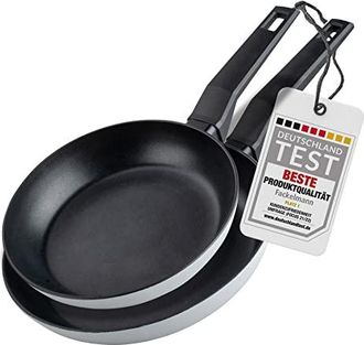 Fackelmann Fackelmann Bratpfannen-Set 2-tlg. Balance 20 + 24 cm, Antihaft-Pfannen aus 90% recyceltem Aluminium mit ergonomischem Kunststoff-Griff, Induktionspfan