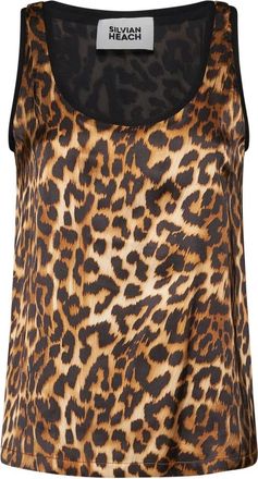 Silvian Heach Femme, Tops, Multicolore, Taille: 36 FR T-shirt sans Manches avec Imprim&eacute; Animalier