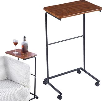 Generic TV-Esstisch mit Rollen, mobiler Beistelltisch - TV-Tisch f&uuml;r Sofa mit Rollen | Beistelltisch mit Metallrahmen f&uuml;r Wohnzimmer, Beistelltisch mit TV-Tab