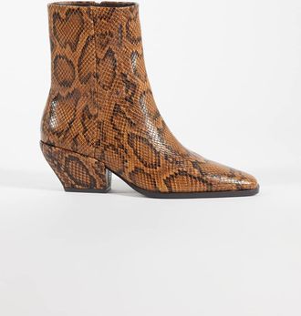 Asos Raul Western-Stiefeletten mit Absatz und Schlangenmuster-Braun
