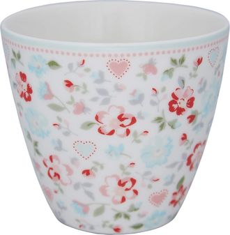 Green Gate Latte Cup Merla Weiss Blumen Blau Rot Porzellan Kaffeebecher 300 ml