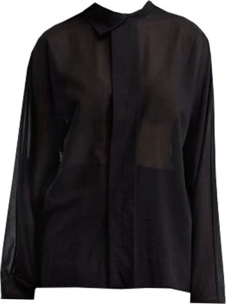 Carven Femme, Blouses et Chemises, Noir, Taille: 38 FR Asymmetrical Collar Shirt