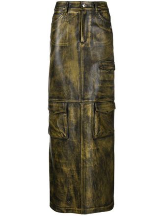 GCDS jupe longue Biker cargo - Vert