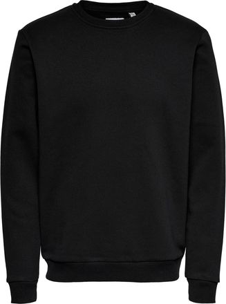 Only & Sons Herren O&S Basic Sweatshirt Regular Fit Pullover Langarm Jumper Sweater Shirt ohne Kapuze ONSCERES, Farben:Schwarz, Gr&ouml;&szlig;e:XXL