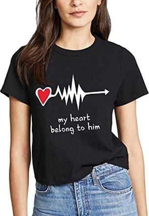 Generic Tee Shirt Femme Sport D&eacute;t&eacute; &Agrave; Manches Courtes Basique Haut T-Shirt Et&eacute; D&eacute;contract&eacute;e L&acirc;ches Vetement De Mode &Agrave; Manche Courte Chemises Chic Et Elegant Gr