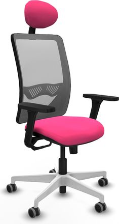 Piqueras y Crespo Schreibtischstuhl mit Rollen in Rosa Zulema mit 3D-Armlehnen, h&ouml;henverstellbarer Lendenwirbelst&uuml;tze und festem Kopfteil, ausgestattet mit 3 Positionen