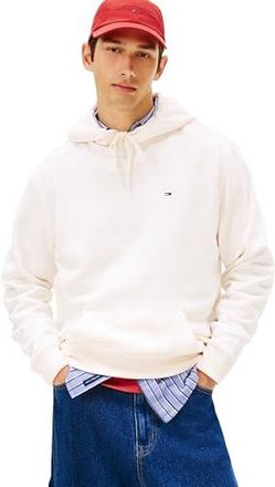 Tommy Jeans TJM Reg S Flag Hoodie Ext Dm0Dm20742 Sweat &agrave; Capuche, White (Ancient White), L Homme