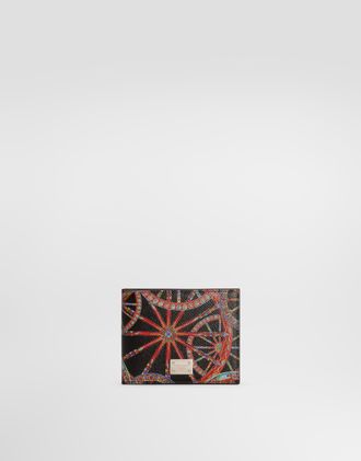 Dolce & Gabbana Portemonnaie Aus Kalbsleder Mit Carretto-print - Mann Geldb&ouml;rsen Und Kleinlederwaren Multicolor Onesize