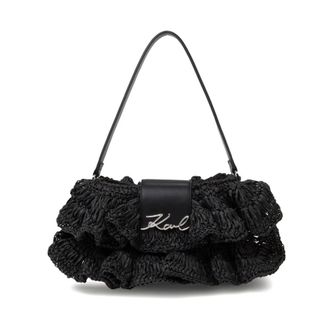 Karl Lagerfeld Femme, Sacs, Noir, Taille: ONE Size Shoulder Rafia