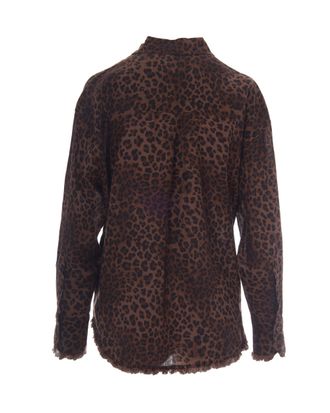 MC2 Saint Barth Womens Shirt Cristal Linen Sand Leopard