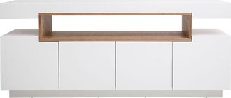 Miliboo Designer-Anrichte und Holznische wei&szlig; matt LIVO