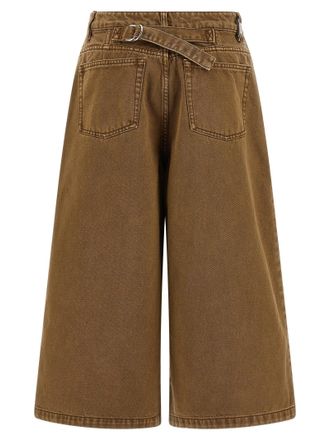 Ami Womens Brown Cotton Bermuda Shorts