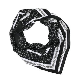 Lumberjack &Eacute;charpe/Foulard Femme en Pure Soie, Carr&eacute; 90x90 cm, Motif Logo Monogramme et Cha&icirc;ne, avec Bo&icirc;te Cadeau