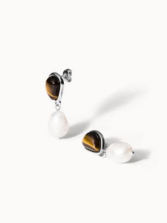 Purelei Tigers Eye Pearl PerlenPerlenohrringe