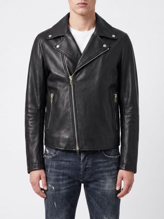 Diesel Blouson de motard L-Eo-WRD en cuir de vachette avec zip asym&eacute;trique