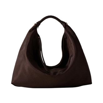 Borbonese Plie Hobo Bag Medium - Femme - Sacs - Brun - Taille: ONE Size
