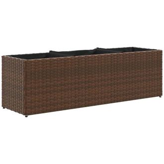 vidaXL Jardini&egrave;re avec 3 pots marron 105x30x32 cm r&eacute;sine tress&eacute;e vidaXL