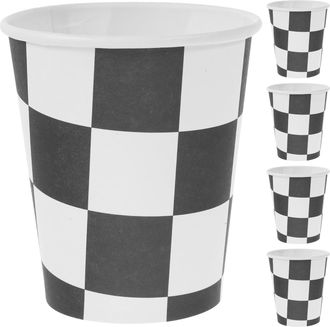 BESPORTBLE 20 St&uuml;ck 250ml Karierte Papierbecher Rennsport Party Becher f&uuml;r Hei&szlig;e und Kalte Getr&auml;nke Partygeschirr