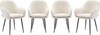 Sweeek Sweeek - 4er Set Samt Sessel mit Metallbeinen