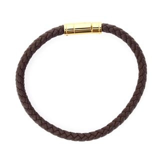 Tom Ford unisex, Accessoires, Brun, Taille: M Bracelet en Cuir Tress&eacute; avec Logo Grav&eacute;