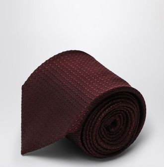 Destin Burgundy silk polka dot tie