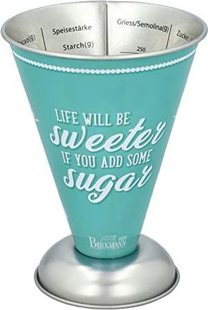 RBV BIRKMANN Birkmann, Colour Kitchen Messbecher, T&uuml;rkis, Life will be sweeter if you add some sugar, 250 ml, mit Skala, 422926