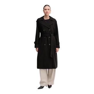 DKNY Dkny - Trench-coat &agrave; double boutonnage avec ceinture - Femme - Manteaux - Noir - Taille: 44 FR