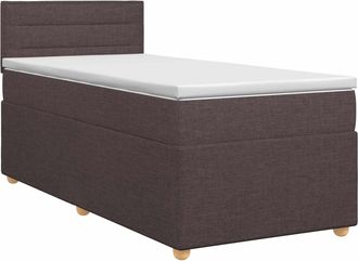 vidaXL Letto Box Spring Con Materasso Marrone Scuro 90 X 200 Cm Vidaxl