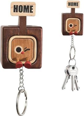 Generic Porte-cl&eacute;s magn&eacute;tique amusant en bois - Crochets de No&euml;l en bois pour entr&eacute;e, d&eacute;coration murale personnalis&eacute;e pour, adolescents, adultes, portefeuille