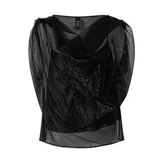 Marc Cain Transparenter Oberstoff mit Unterrock - - Blouses & Shirts - Damen - Schwarzk - XS