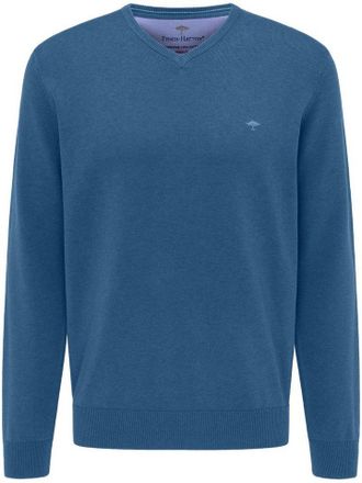 Fynch-Hatton Strickpullover aus Baumwolle, mit V-Ausschnitt, bequeme Passform