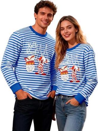 Generic T-shirt &agrave; rayures pour homme et femme - Motif clown de Cologne - Avec armoiries - Rouge et blanc - Ray&eacute; - T-shirt &agrave; manches longues - T-shirt &agrave; rayure