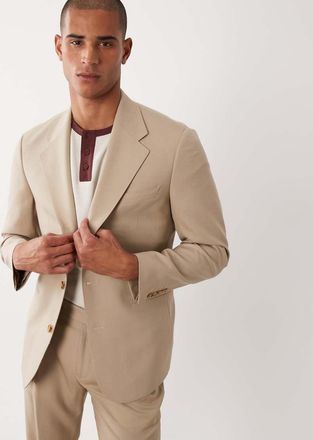 Asos Hochwertige Anzugjacke mit schmalem Schnitt aus 100% Wolle in Steinbeige-Neutral