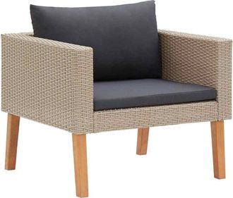 vidaXL Vidaxl - 1-Sitzer-Gartensofa mit Auflagen Poly Rattan Beige