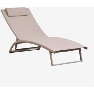 Sklum Verstellbare Aluminium-Liege mit Dulem-Kissen Moka Braun