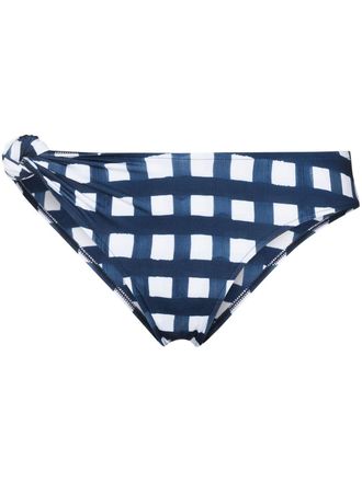 Jacquemus bas de bikini &agrave; carreaux vichy - Bleu