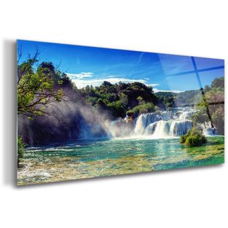 Tulup Tableau sur verre - 100 x 50 cm - Tableau mural d&eacute;coratif - Verre D&eacute;corative - Paysage Panoramique