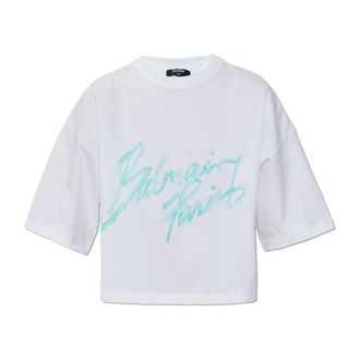 Balmain Kurzes- locker geschnittenes T-Shirt - - Tops - Damen - Wei&szlig; - S