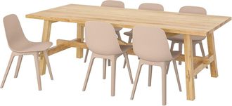 IKEA MÖCKELBY / ODGER Tisch und 6 Stühle