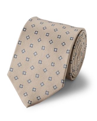 CHARLES TYRWHITT Krawatte aus Seide mit geometrischem Muster - Elfenbeinfarben