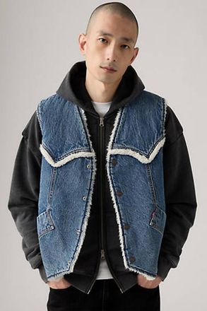 Levi's Gilet Western Denim Sherpa - Homme - Bleu / Sky Desert Sherpa Vest - L